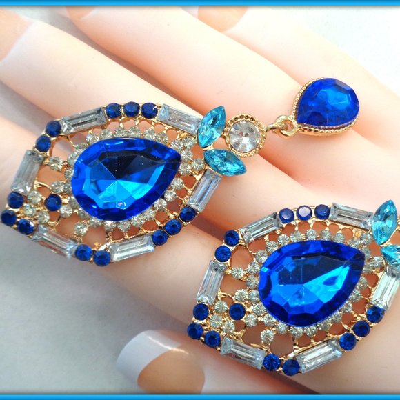 Handmade | Jewelry | Australian Crystal High Grade Blue Color Earring ...